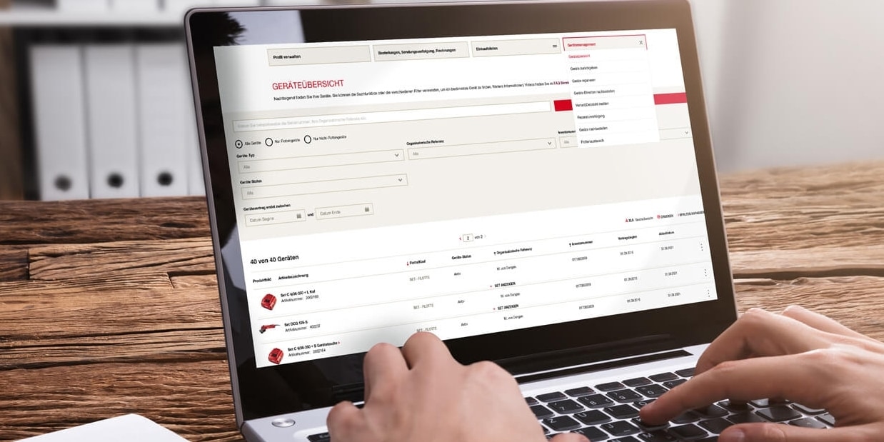 Funkcje i usługi konta klienta online - Hilti Polska